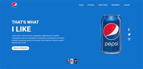 Landing Page Pepsi By Htmlcss By Mohamed Osama On Dribbble