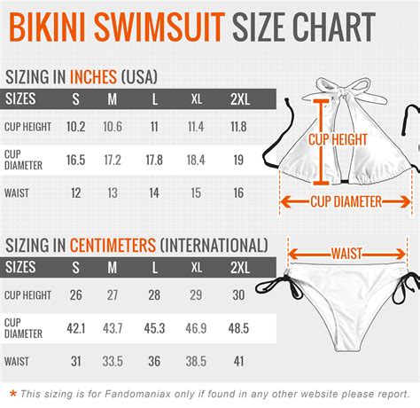 Bikini Swimsuit Size Chart Fandomaniax