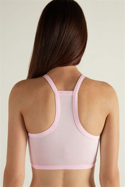 Tezenis Club Cropped Sleeveless Bra Top Tank Tops Women Tezenis
