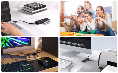 Amazon Com USB Hub VEMONT 4 Port USB 3 0 2 0 HUB Ultra Slim Portable High Speed USB Splitter