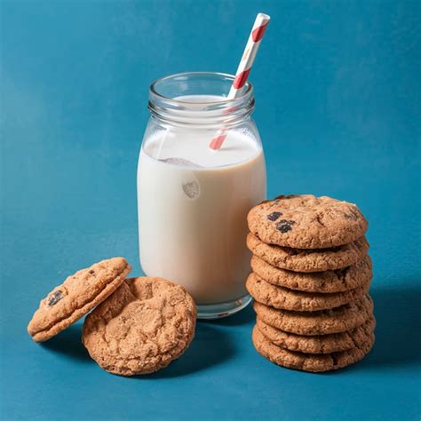 Milk And Cookies Premium Ai Generated Image
