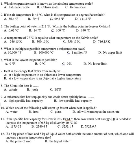 Kelvin Scale And Celsius Scale