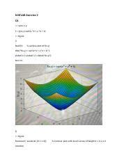 Surface And Contour Plots For Mathematical Functions In MATLAB Course Hero
