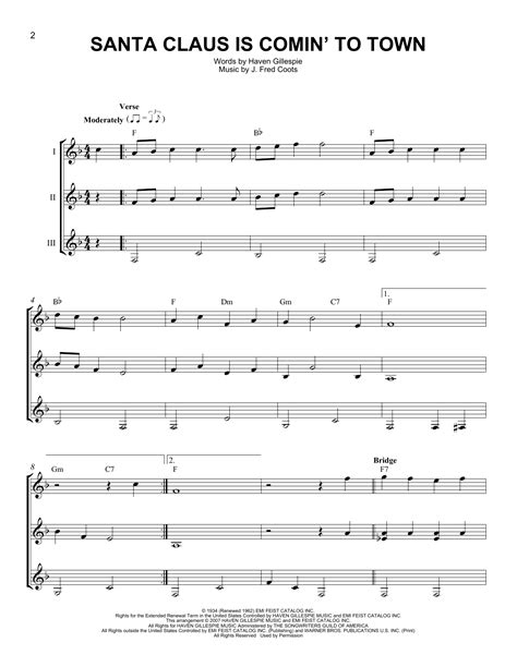 Santa Claus Is Comin To Town By J Arnold Guitar Ensemble Guitar Instructor