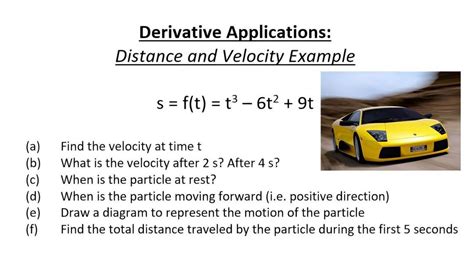 Derivative Application Deriving The Velocity From The Distance