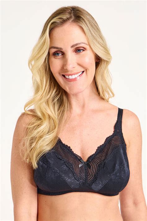 Jacquard Lace Trim Bra B Dd Cup Bonmarché