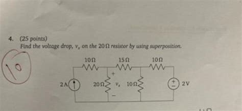Solved 4. (25 points) Find the voltage drop, vx on the 20Ω | Chegg.com