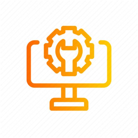 Computer Monitor Setting Gears Wrench Icon Download On Iconfinder