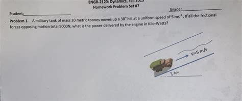 solved engr 2120 dynamics fall 20 homework problem set 7