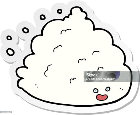 Autocollant Dun Personnage De Nuage De Dessin Animé Vecteurs Libres De