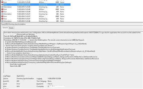 Azure Ad Connect Errors Cloud Services