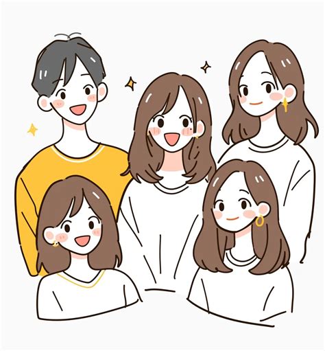 手書き家族のほっこりイラスト素材｜イラスト・フリー素材なら「シンテリ」