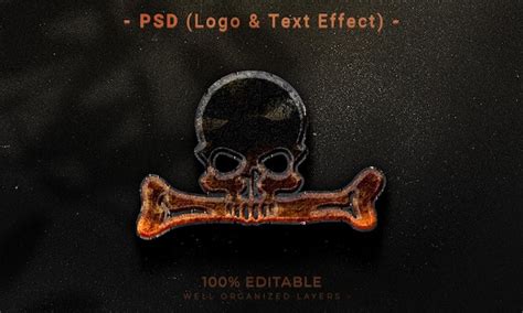 어두운 추상 배경이 있는 3d 편집 가능한 로고 및 텍스트 효과 스타일 모형 프리미엄 Psd 파일