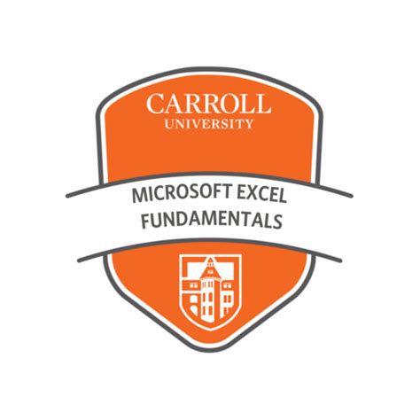 Microsoft Excel Fundamentals Carroll University Credly