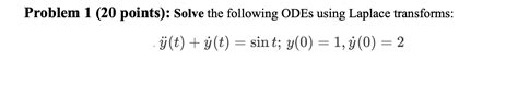 Solved Problem Points Solve The Following ODEs Using Chegg