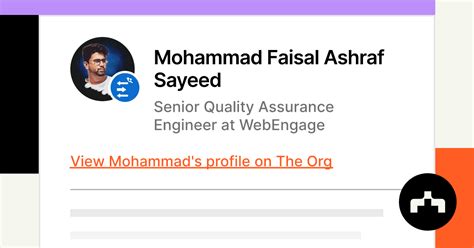 Mohammad Faisal Ashraf Sayeed Senior Quality Assurance Engineer At