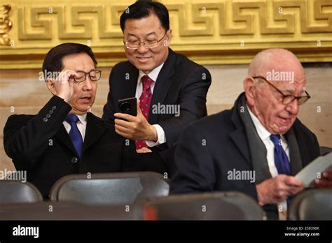Chinese Vice President Han Zheng Left And Rupert Murdoch Right Sit