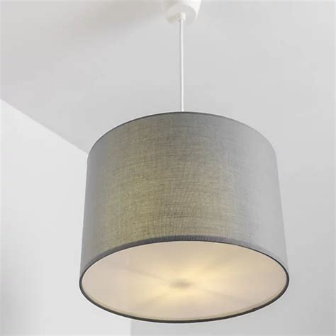 Cgc Lucia Grey Fabric Ceiling Shade With Frosted Diffuser Cgc Lucia Grey Fabric Ceiling Shade With Frosted Diffuser