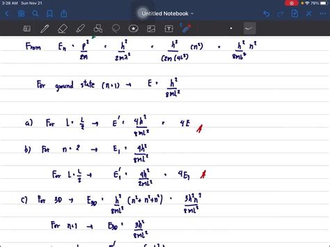 solved a particle in a 1 d rigid box of length l an infinite square