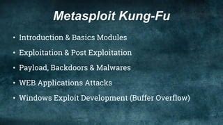 Metasploit Kung Fu Introduction PDF Computer Software And Applications Computing