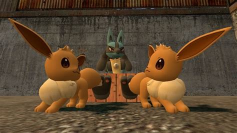 Eevees Try To Tickle Lucario By Cinderfool Fur Affinity [dot] Net