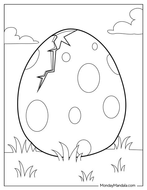 Dinosaur Hatching Coloring Page