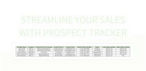 Enhance Sales Efficiency With The Prospect Tracking Tool Excel