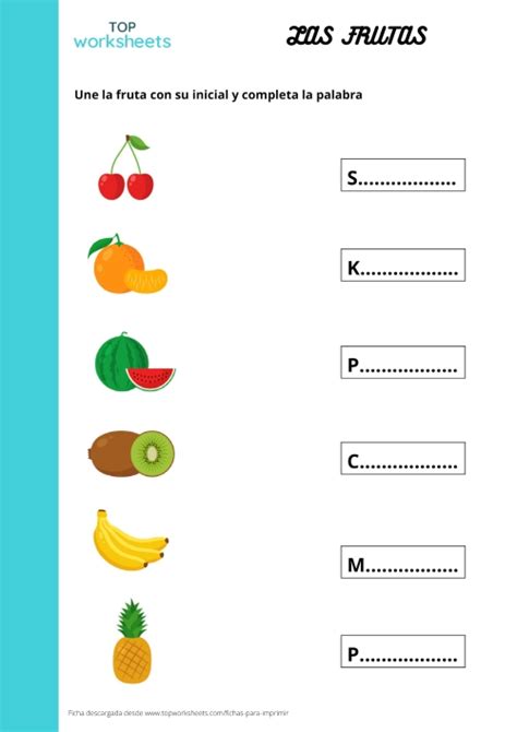 Une Y Completa La Fruta Ficha Para Imprimir Topworksheets