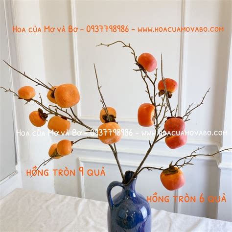Mua Cành Quả Hồng Giả Cao Cấp Merber Mơ And Bơ Cành 6789 Quả Có Lá Quả 75cm Cành Quả Khô