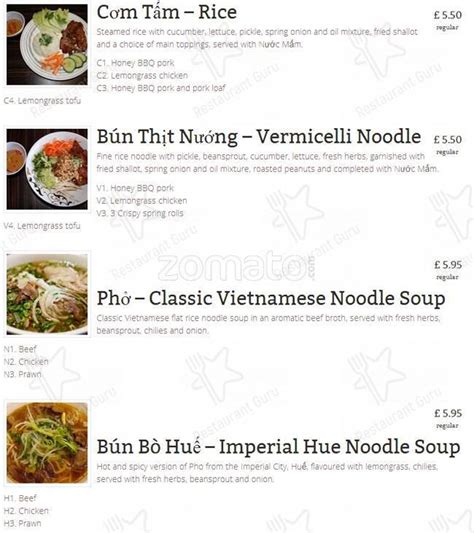 Menu At Bahn Mi Saigon Restaurant London