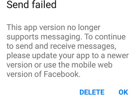 FB Messenger Now Disables Versions 126 And Lower From Sending Most