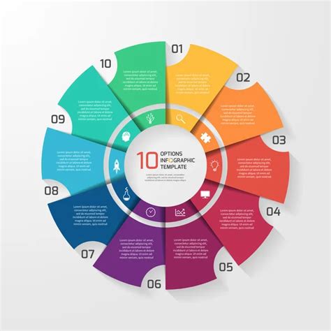 Windmill Style Circle Infographic Template For Graphs Charts Diagrams Business Education And