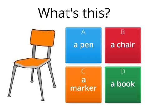 Classroom Objects Quiz