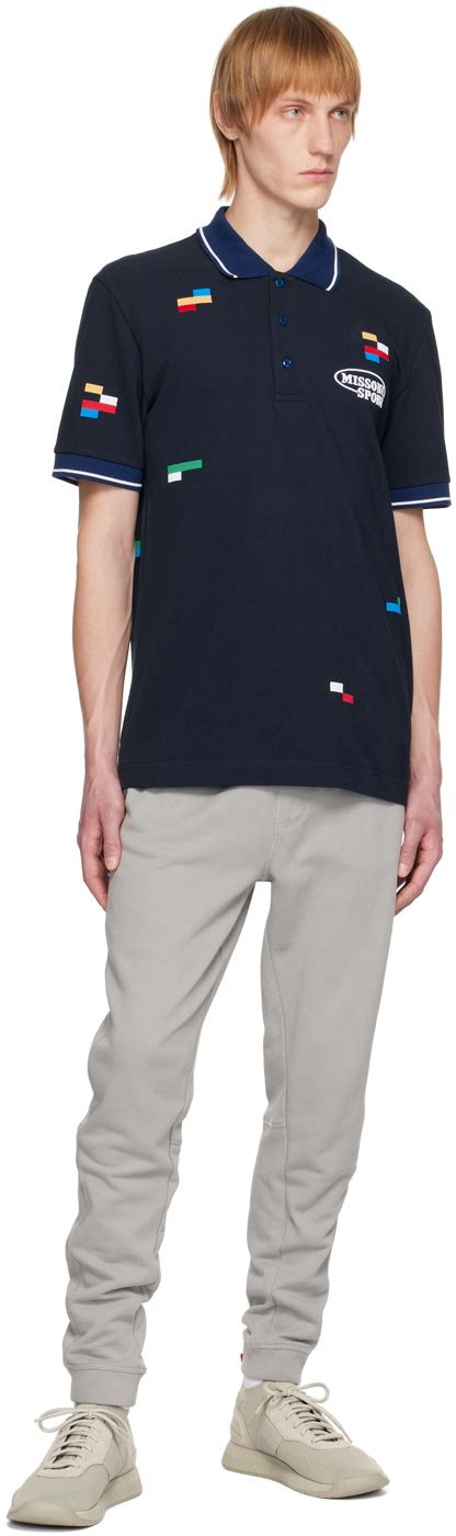 Missoni Navy Tennis Tail Polo Missoni