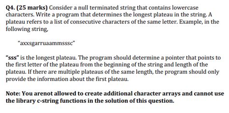 Solved Q4 25 ﻿marks ﻿consider A Null Terminated String