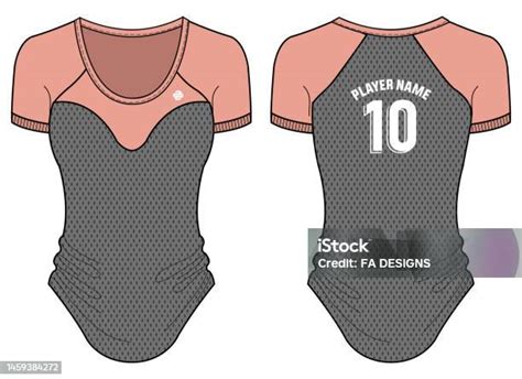 여성 스포츠 티셔츠 저지 디자인 플랫 스케치 그림 벡터 배드민턴 축구 넷볼 축구 테니스 배구 저지 유니폼 스포츠 액티브 웨어에 대 한 소녀와 숙녀에 적합 0명에 대한 스톡