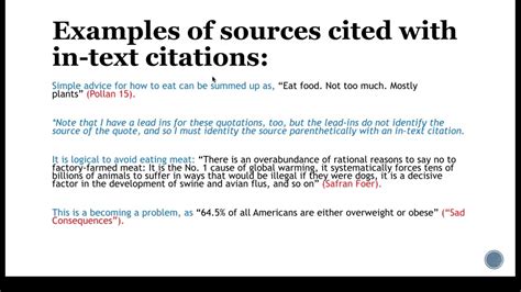 in text citation ppt youtube