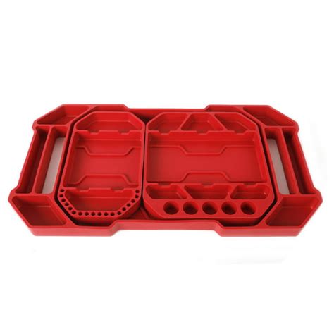 Hyper Tough 3 Piece Silicone Tool Organizer Tray Flexible Red