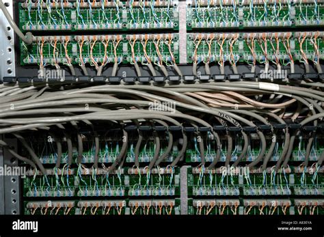 Wires On A Patch Panel Stock Photo Alamy