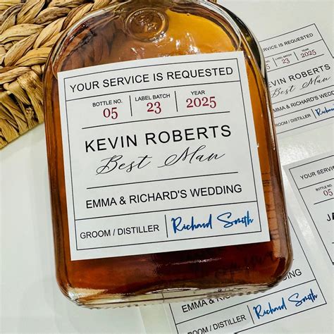 Personalized Officiant Groomsmen Best Man Proposal Box Whiskey Labels