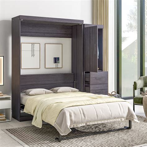 Buy Full Murphy Bed Space Saving Wall Bed With Wardrobe Drawers And