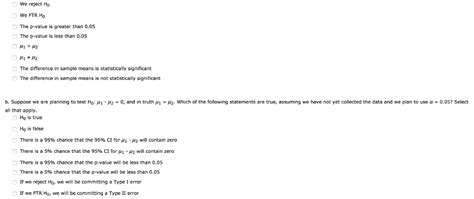 solved a suppose we are testing h0 1 2 0 and we