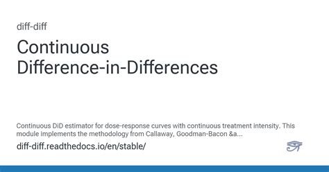 Continuous Difference In Differences — Diff Diff Difference In