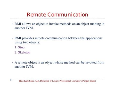 Distributed Programming Rmi