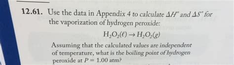 Solved Use The Data In Appendix 4 To Calculate Delta H