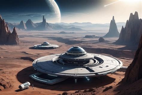Premium Photo Spaceship Interstellar Station On Alien Planet