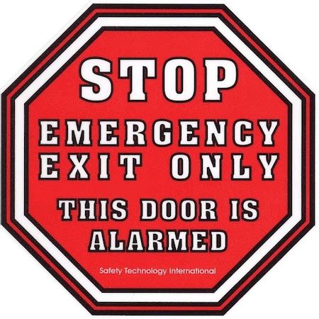 Safety Technology International Exit Door Alarm Key Lock Audible Annunciation Three Minute