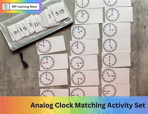 Pdf Analog Clock Matching Activity Instant Download Etsy