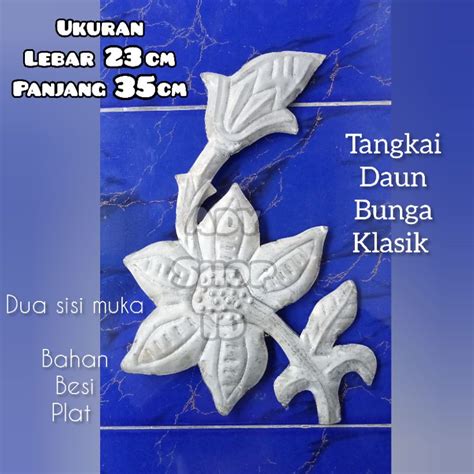 Jual Ornamen Motif Tangkai Daun Bunga Klasik Dua Muka Ukuran 23x35cm