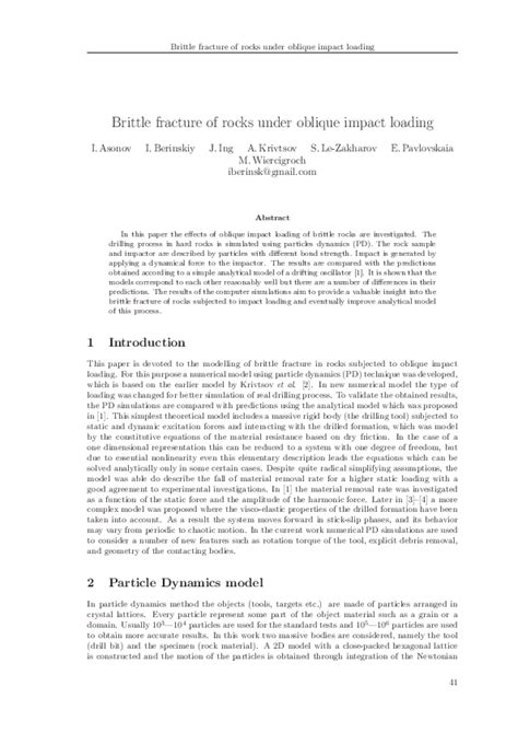 pdf brittle fracture of rocks under oblique impact loading igor